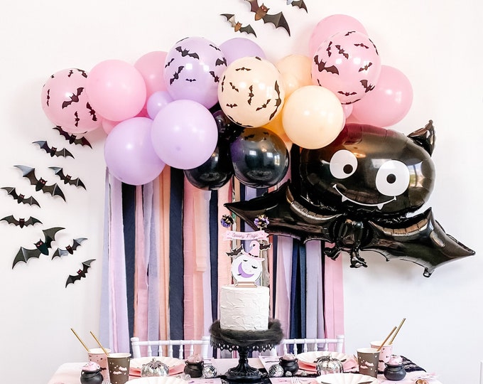 4' Pastel Halloween Balloon & Streamer Backdrop Kit - Etsy