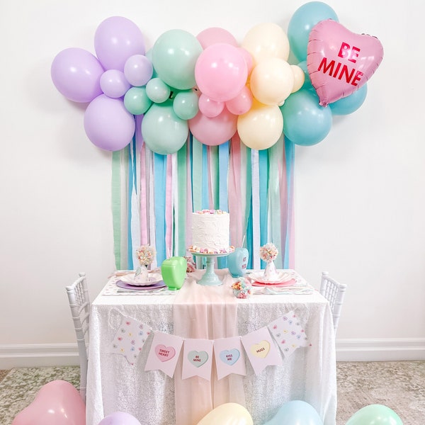 Pastel Streamer and Balloon Backdrop - Etsy Pastel Streamer and Balloon Backdrop - Etsy
