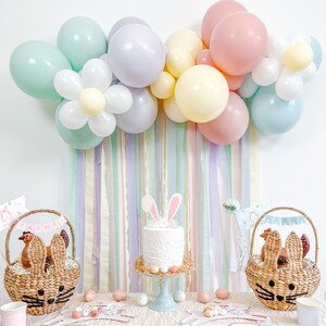 4' Pastel Spring Daisy Balloon & Streamer Backdrop Kit - Etsy