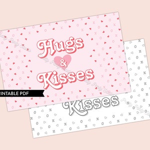 Hugs & Kisses Valentine's Day Coloring Placemat Valentine Coloring Page ...