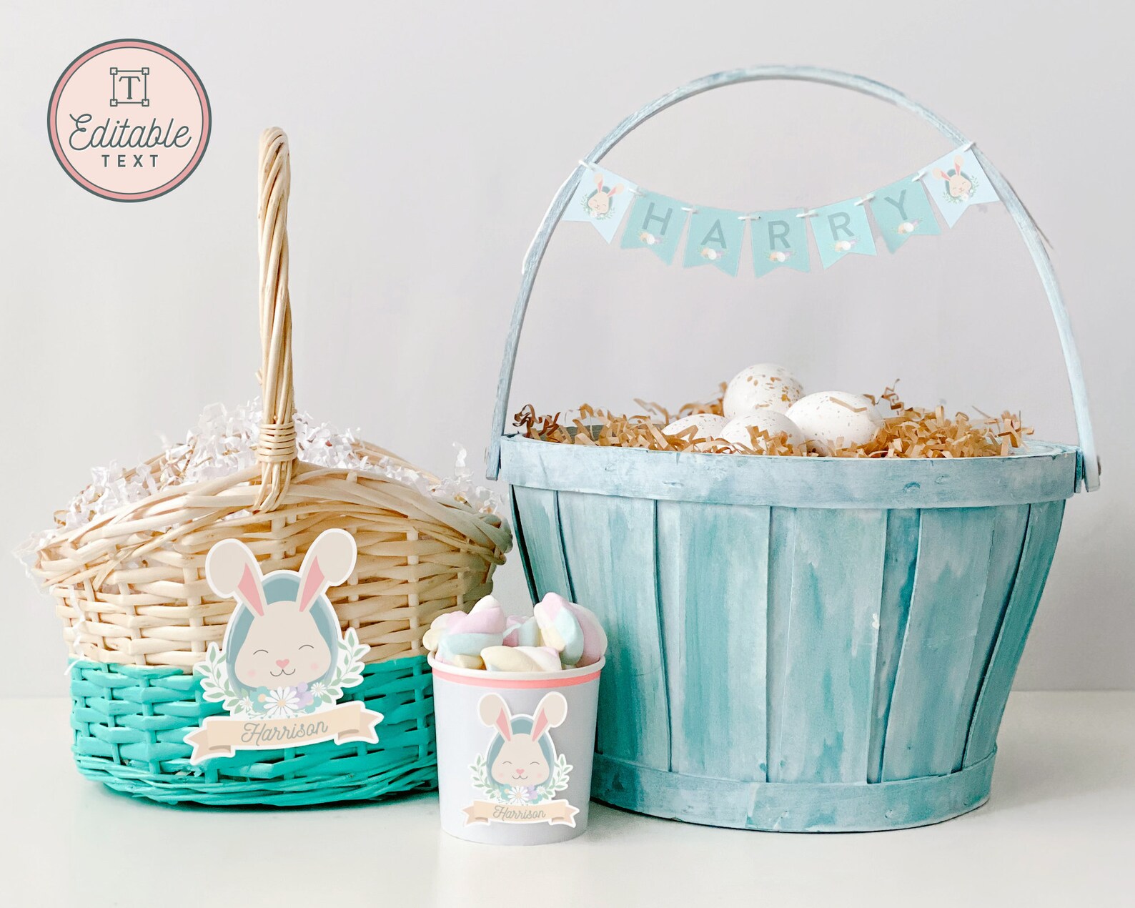 Personalized Easter Basket Name Tags || Custom Printable Easter Basket ...