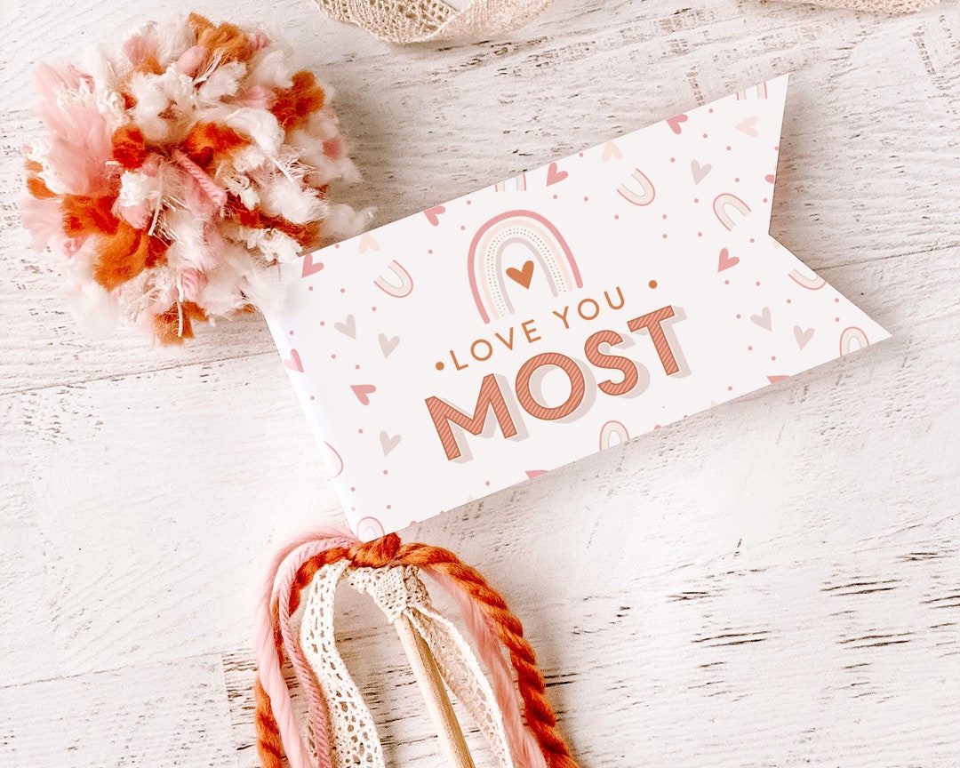 Love You Most Valentine's Day Pennant Flag Printable Valentine Decor ...