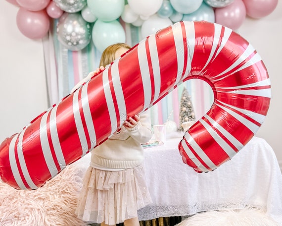 Jumbo Candy Cane Foil Balloon || Kid's Christmas Party Decor || Winter ...