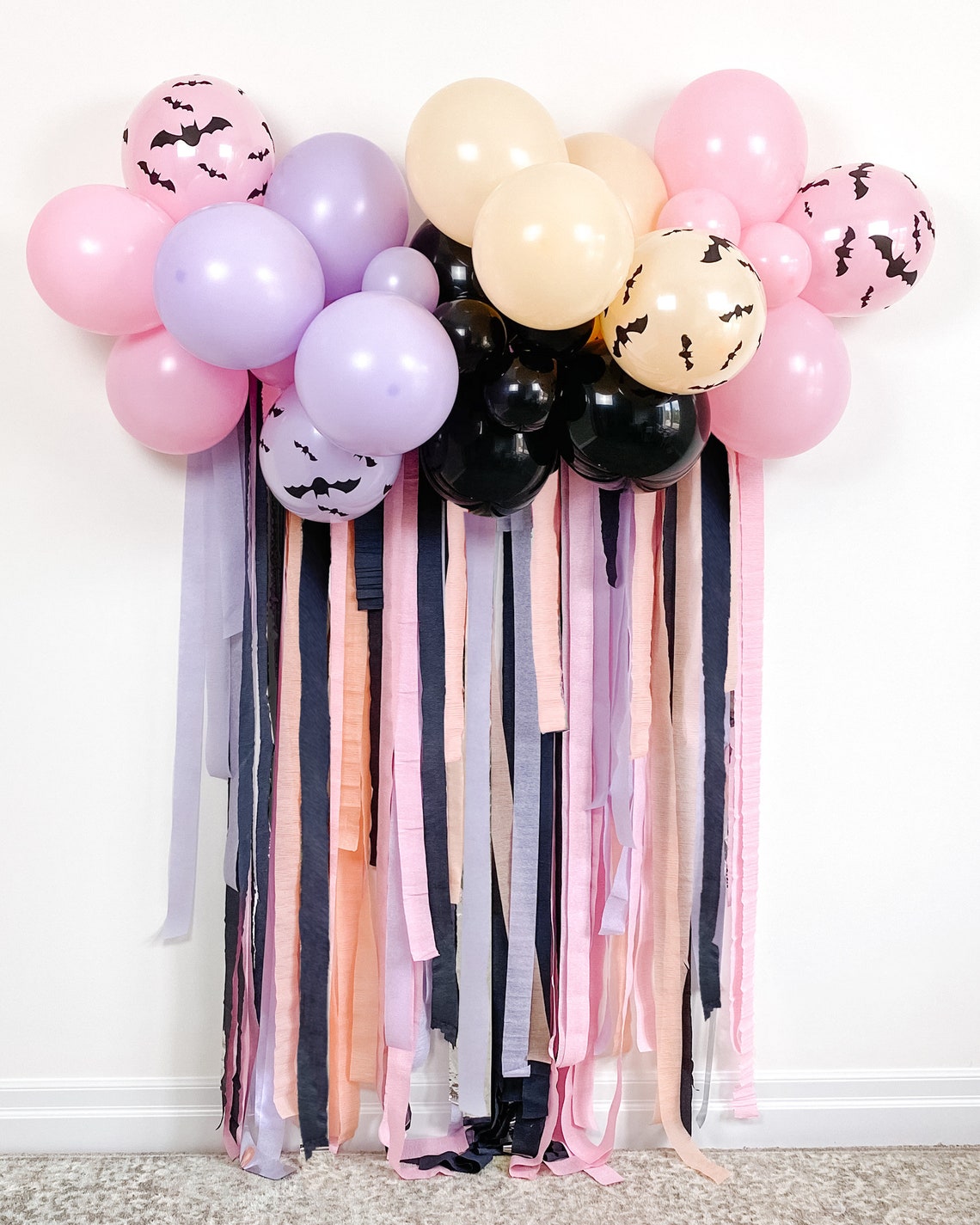 4' Pastel Halloween Balloon & Streamer Backdrop Kit - Etsy
