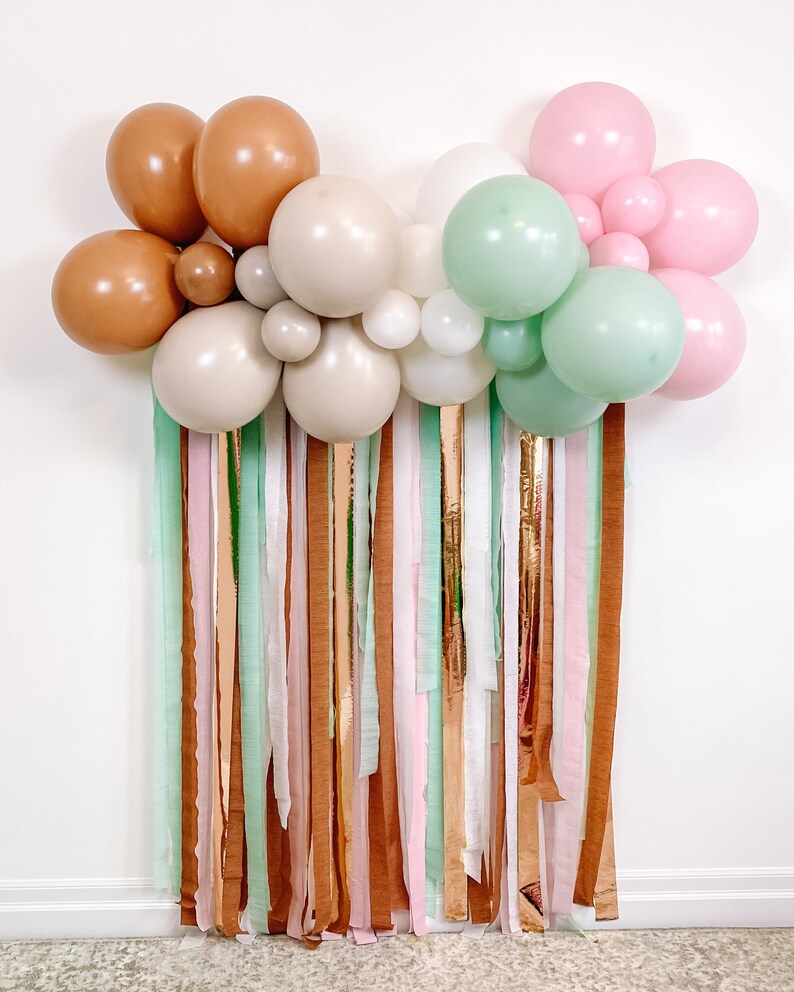 4' Gingerbread Balloon & Streamer Backdrop Kit Pink - Etsy