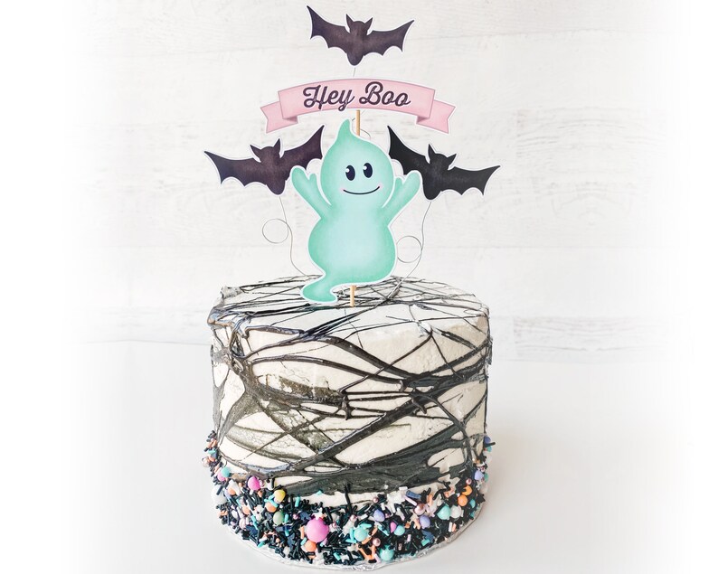 Hey Boo Cake Topper Printable Halloween Cake Topper Bats - Etsy