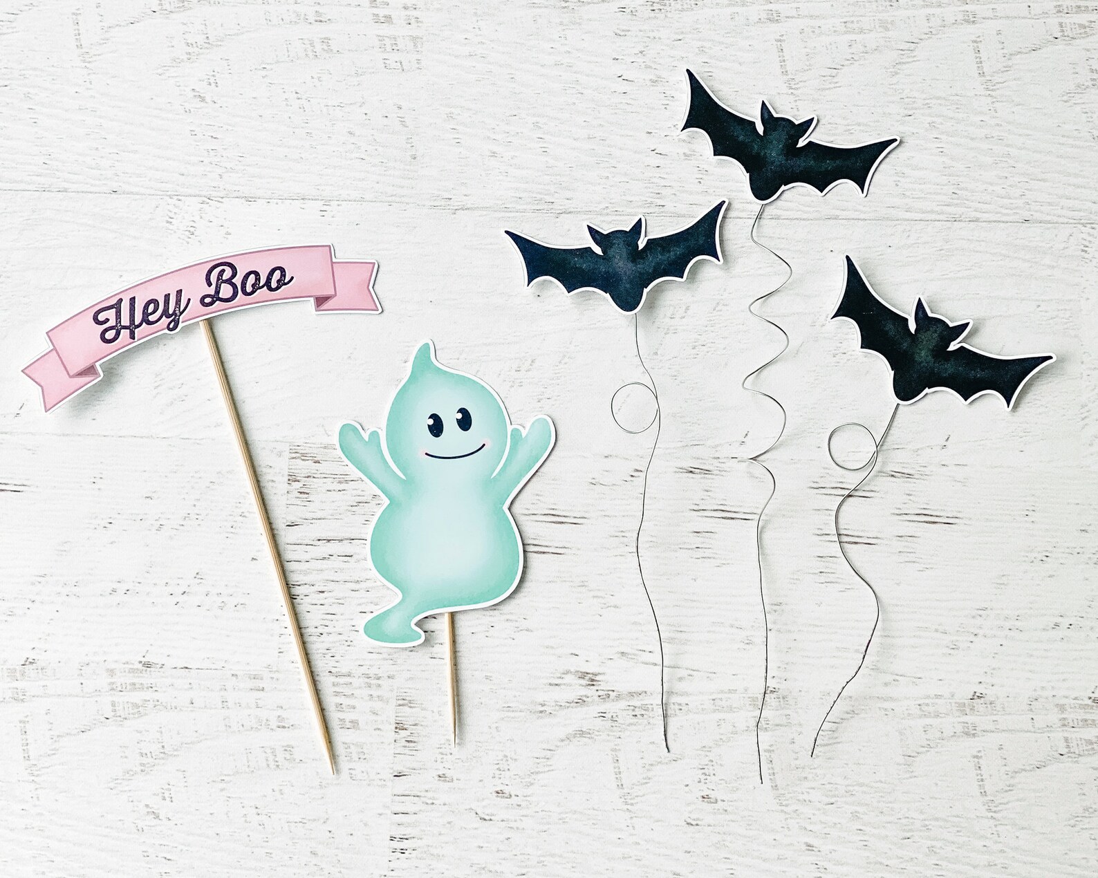 Hey Boo Cake Topper Printable Halloween Cake Topper Bats - Etsy