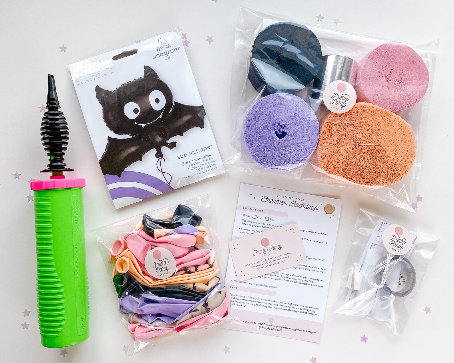 4' Pastel Halloween Balloon & Streamer Backdrop Kit | Etsy