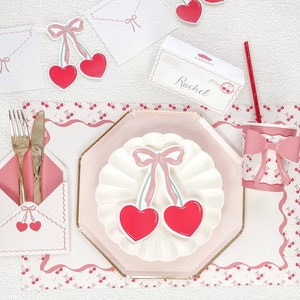 Bows & Cherries Place Setting Printables || Valentine’s Day Cherry ...