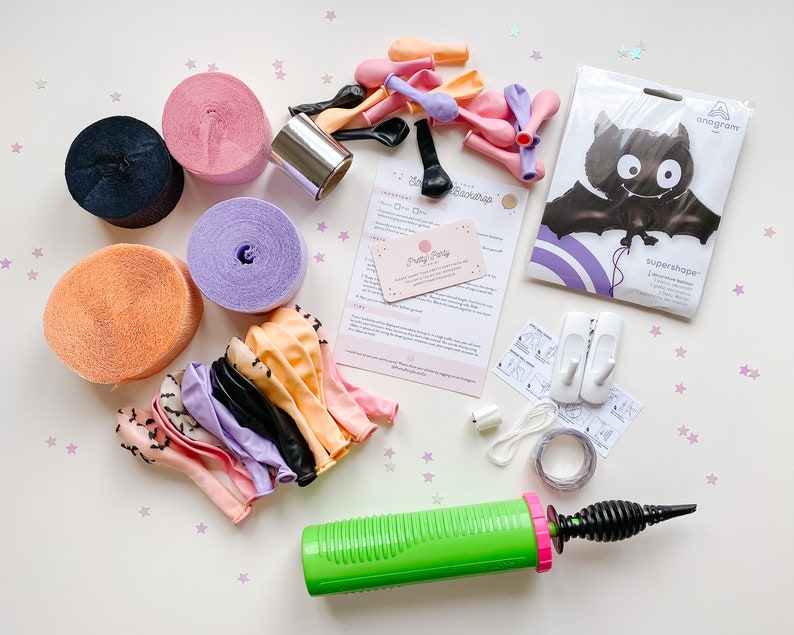 4' Pastel Halloween Balloon & Streamer Backdrop Kit | Etsy