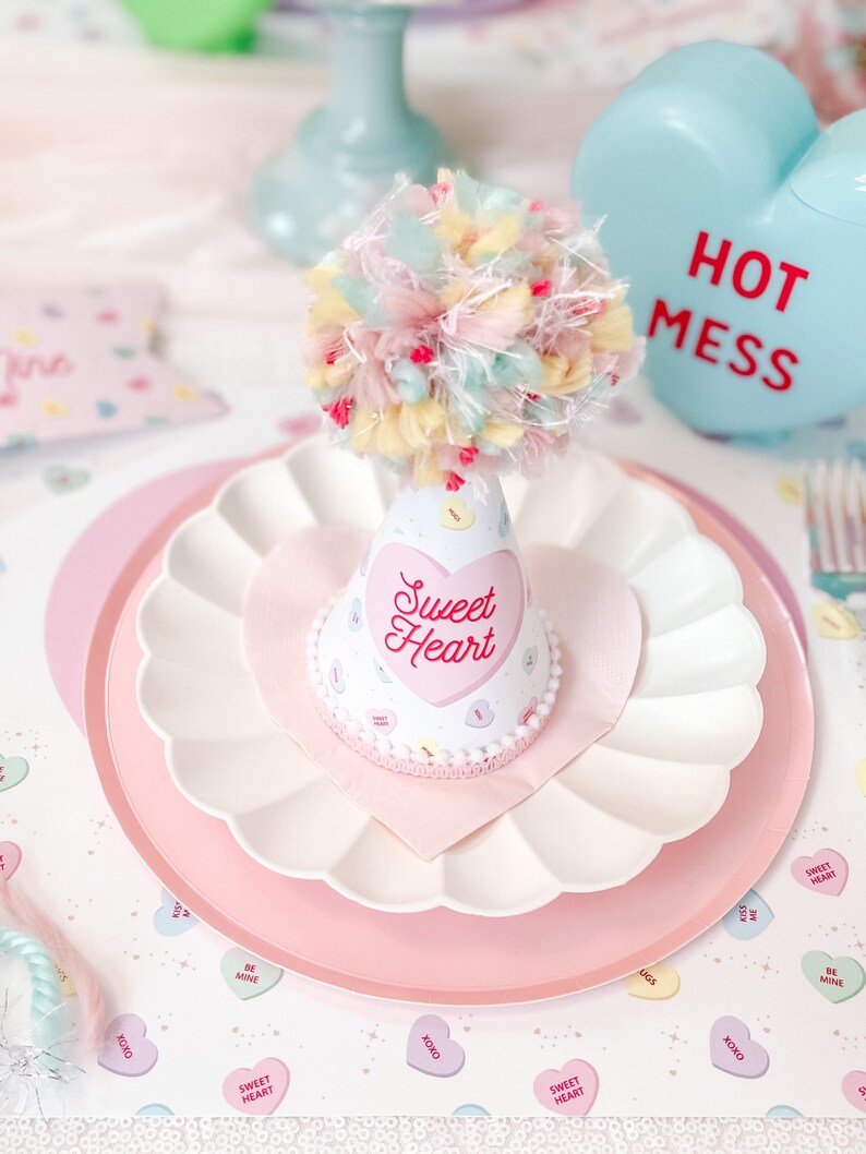 Conversation Hearts Valentine's Day Party Hats || Sweetheart and Be ...