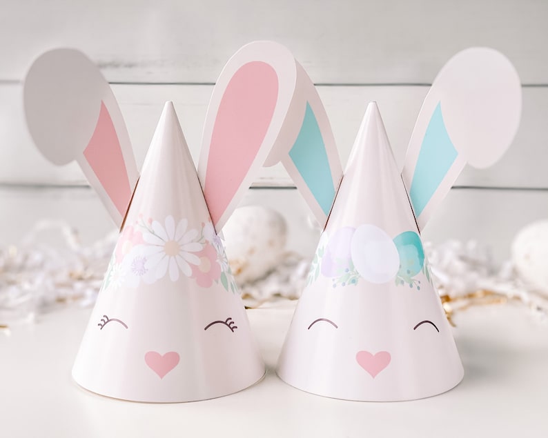 Easter Bunny Party Hats Printable Bunny Ears Kid's | Etsy