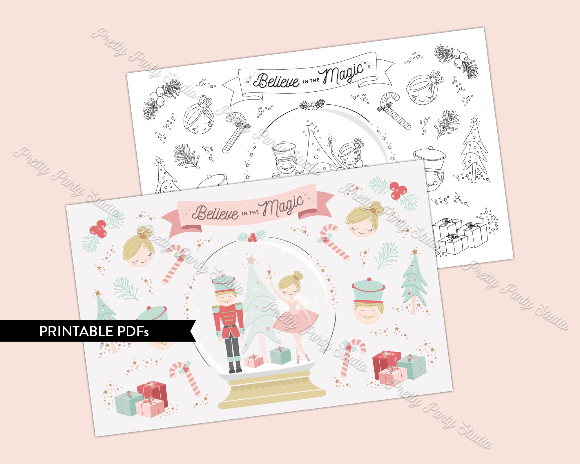 Personalized Sugar Plum Fairy Coloring Placemat || Nutcracker Coloring ...