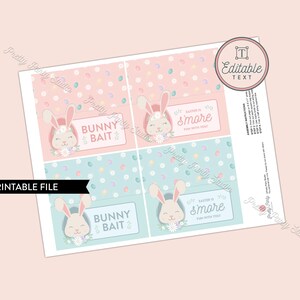 Editable Easter Treat Bag Toppers || Bunny Bait Printable Tags ...