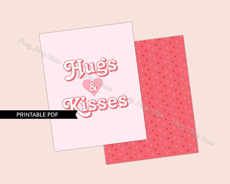 Valentine's Day Party Pack Printable Hugs & Kisses | Etsy