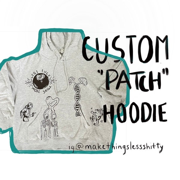 Custom Patches Hoodie - Etsy