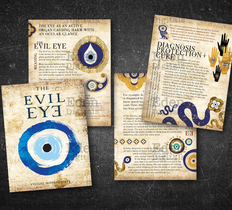 The Evil Eye, Printable Sheets, Grimoire, Digital Downloads, Spells ...