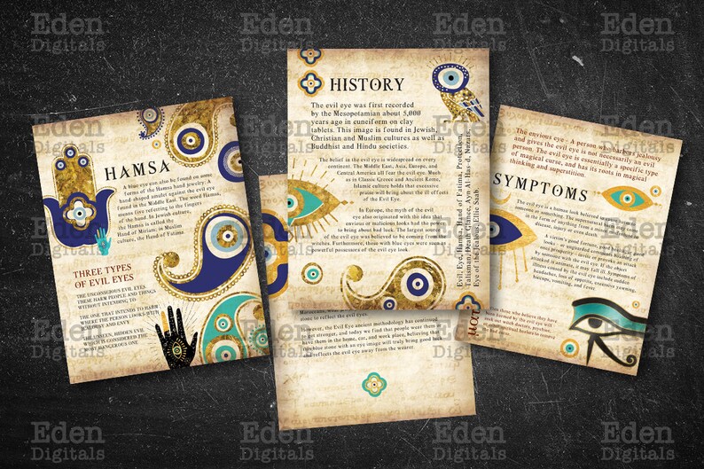 The Evil Eye, Printable Sheets, Grimoire, Digital Downloads, Spells ...