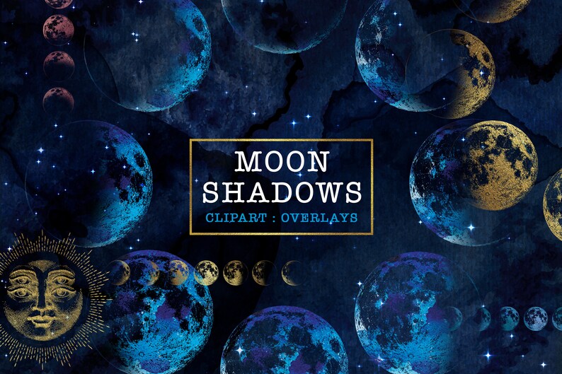 Moon Phases Clipart, PNG Format, Multiple Coloured Moons (inc. 3 ...