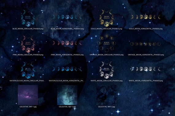 Multiple Moons Clip Art