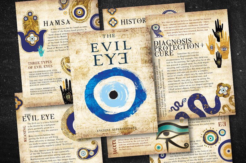 The Evil Eye, Printable Sheets, Grimoire, Digital Downloads, Spells ...