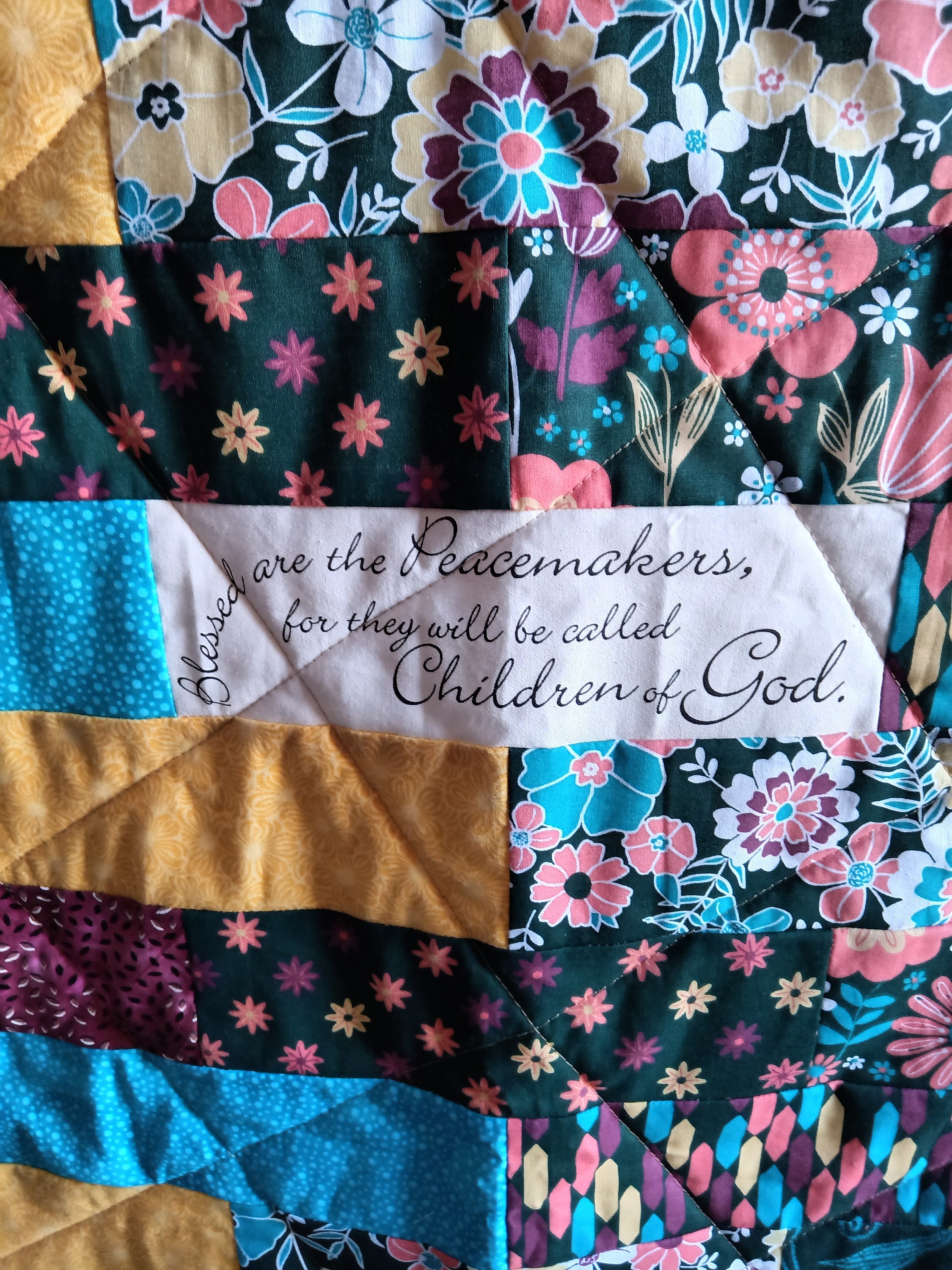 Beatitudes Bible Verses Homemade Throw Quilt green Yellow - Etsy