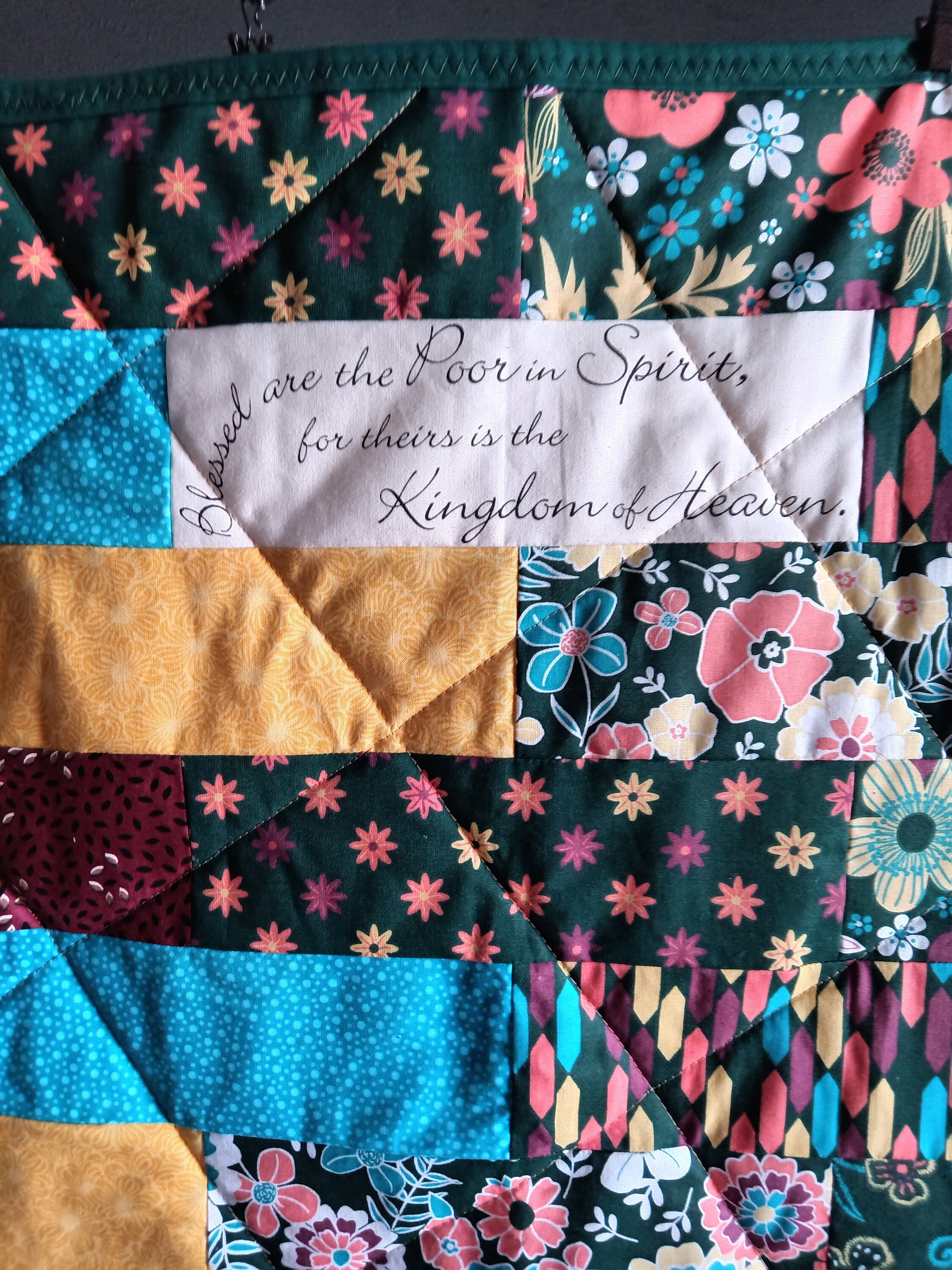 Beatitudes Bible Verses Homemade Throw Quilt green Yellow - Etsy