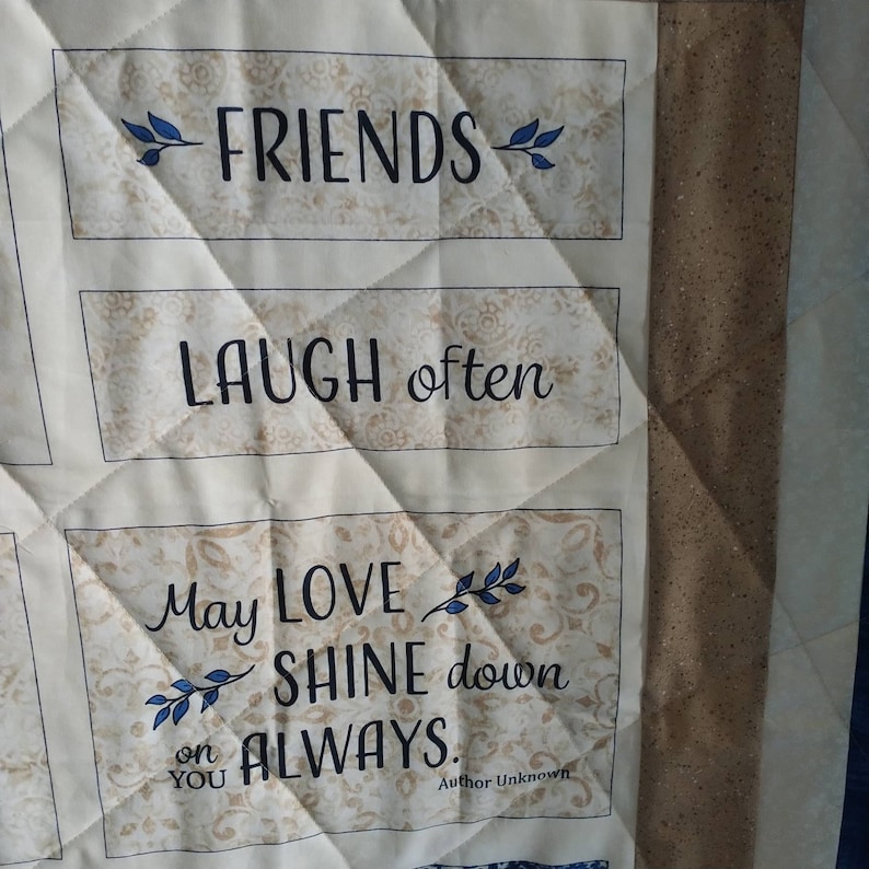 Faithful Friends Verses Homemade Throw Quilt (cream With Faithful ...