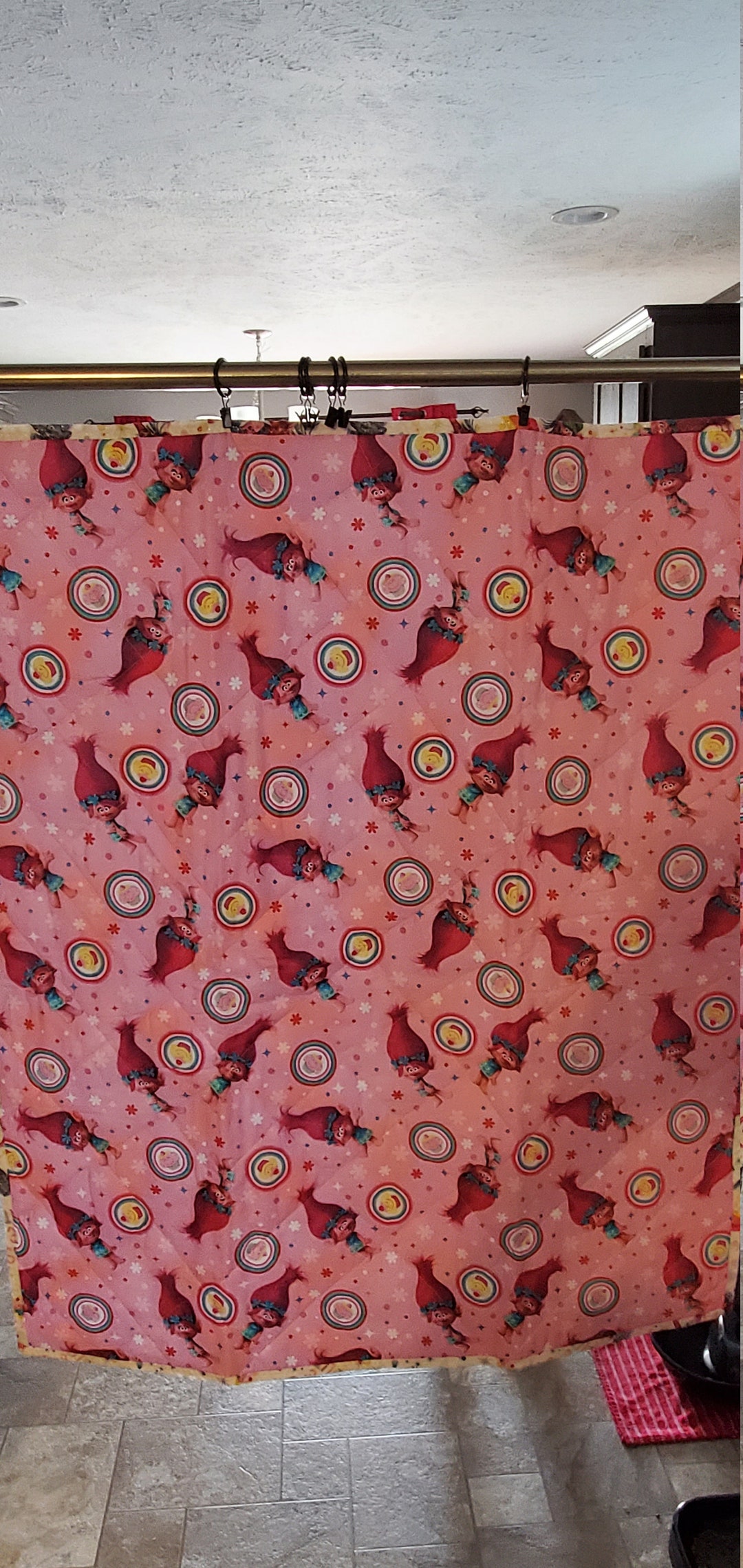 Trolls Homemade Reversible Throw Quilt - Etsy