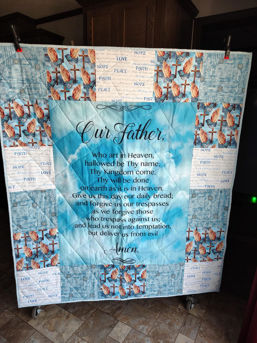 Our Father Traditional Prayer Homemade Throw Quilt - Etsy