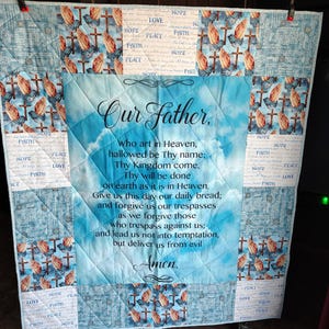 Our Father Traditional Prayer Homemade Throw Quilt - Etsy