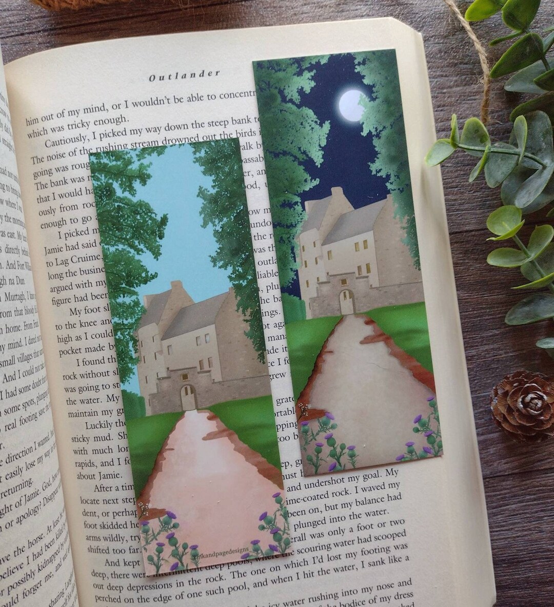 Outlander Lallybroch Bookmark - Night and Day Reversible Double Sided ...