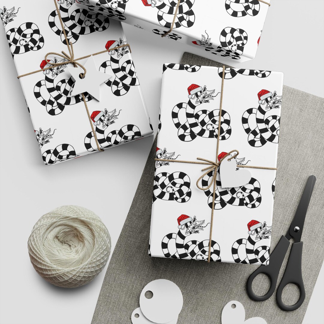 Wrapping Paper, Beetlejuice Sandworm Design, Christmas Gift Wrap Sheets ...