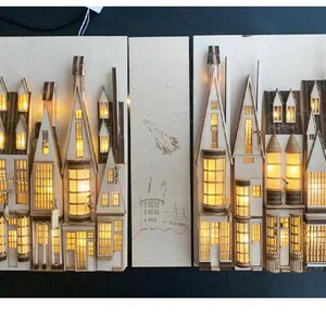 London Town Alley Book Nook Bookshelf Insert Bookcase With Light Model ...