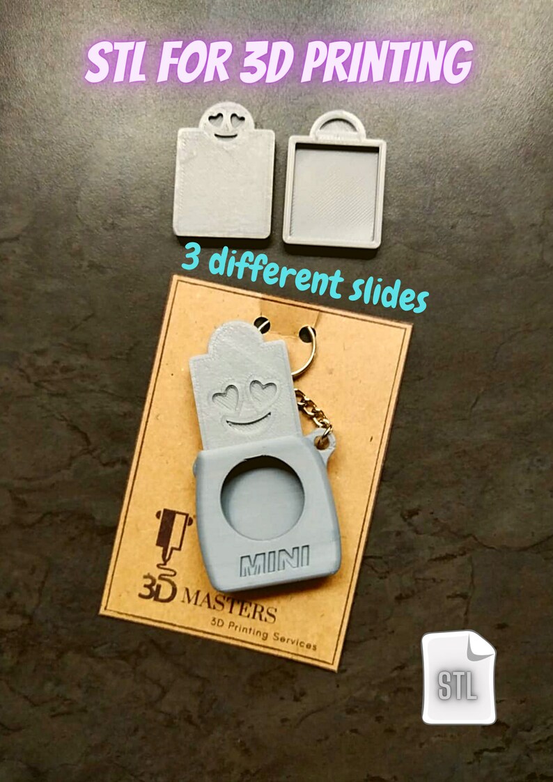 Insta Mini Photo Camera Keychain 3D Print STL File for 3D Printing ...