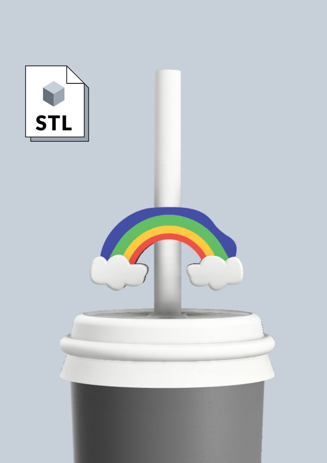 Rainbow Straw Topper STL File for 3D Printing Digital Download - Etsy