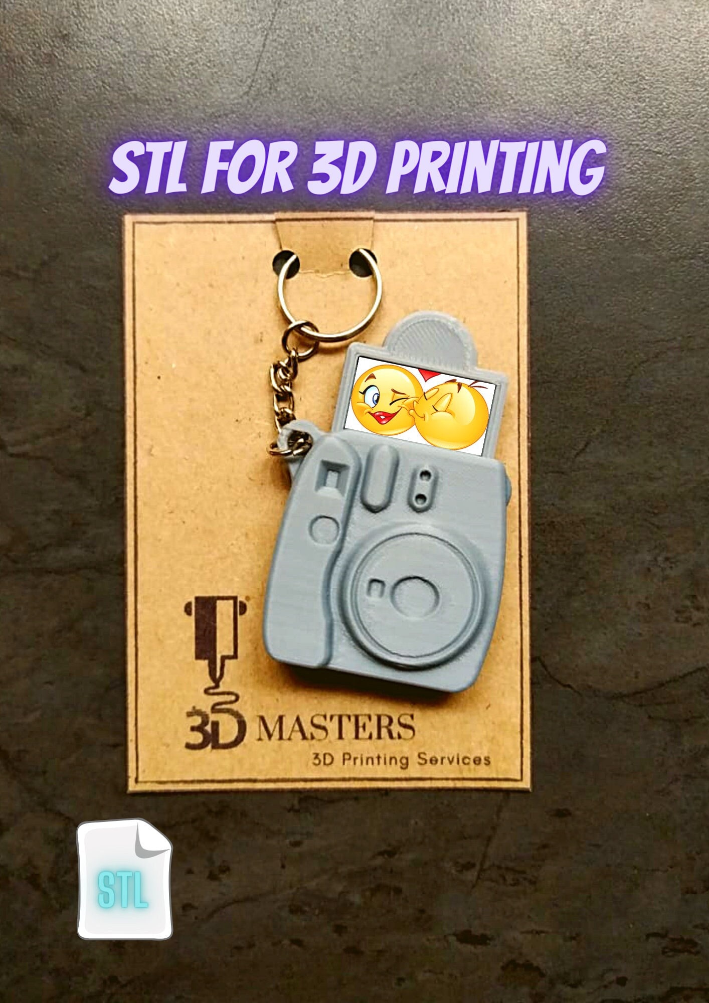 Insta Mini Photo Camera Keychain 3D Print STL File for 3D Printing ...