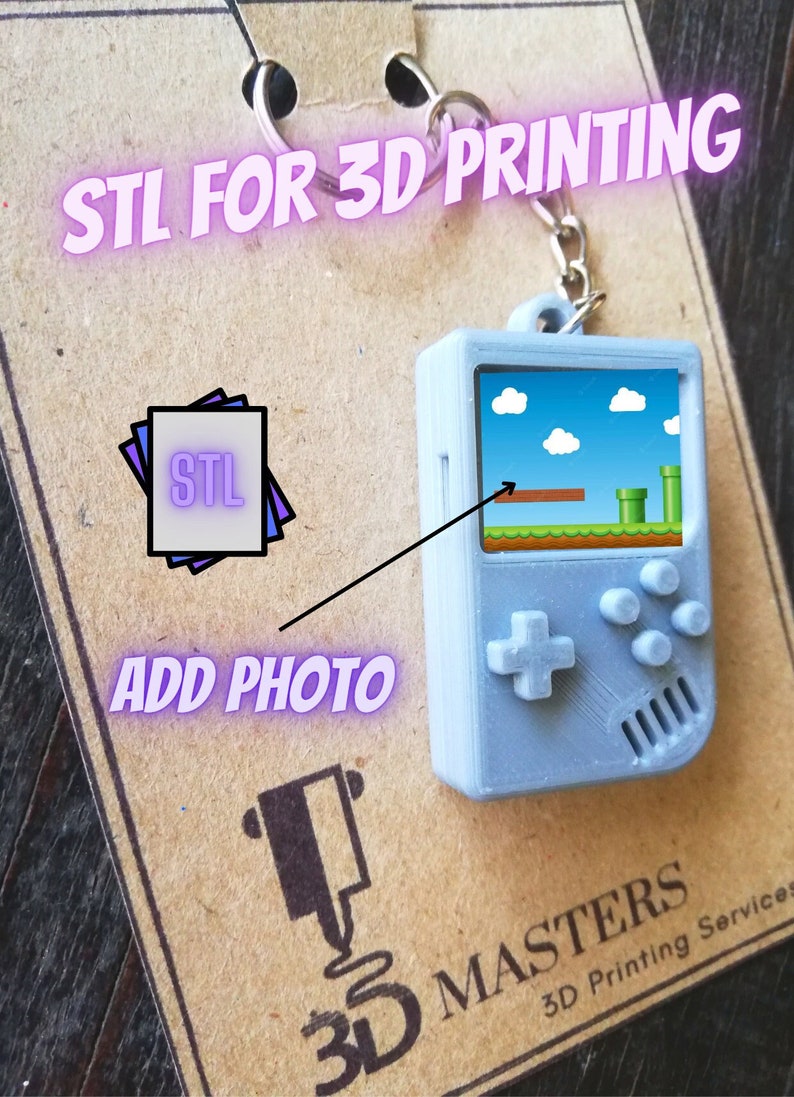 Gamer Keychain 3D Print STL File for 3D Printing - Digital Download - Etsy