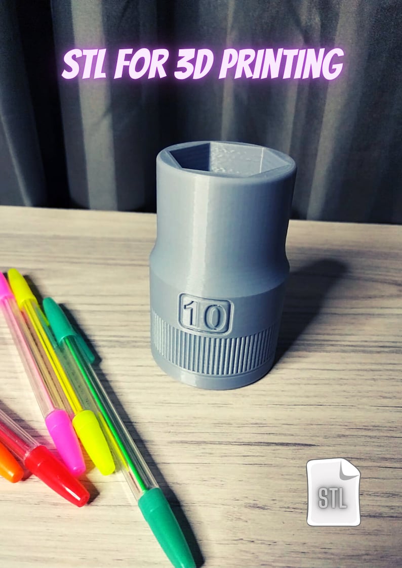 10mm Socket Pen Holder 3D Print STL File for 3D Printing Digital Download - Etsy