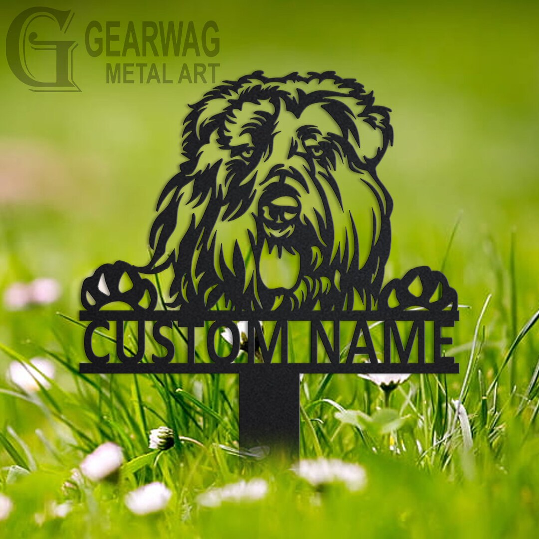 Personalized Bouvier Des Flandres Dog Garden Metal Yard Sign, Custom ...