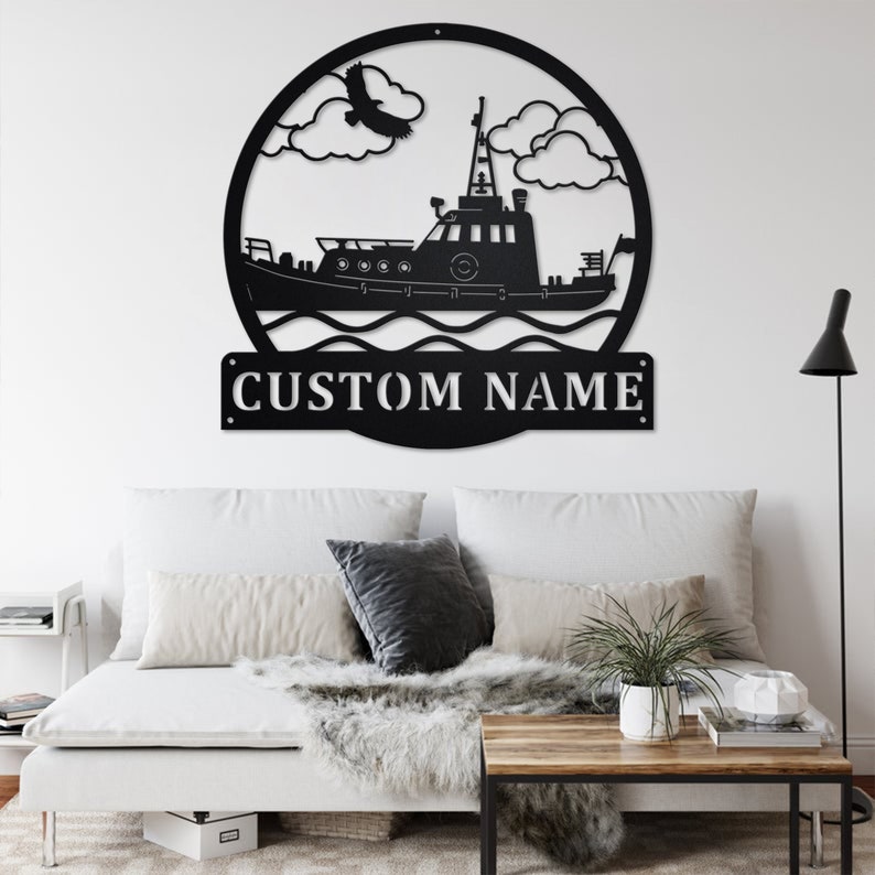 Custom Tugboat Metal Wall Art: Personalized Home Decor - Etsy