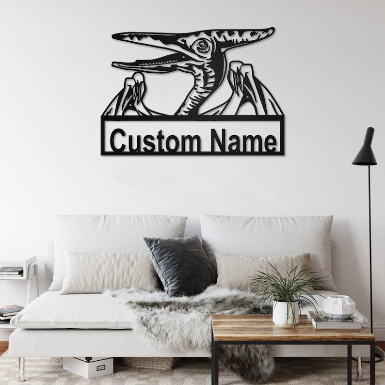Custom Pterodactyl Dinosaur Metal Wall Art Personalized | Etsy