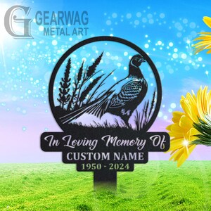 Custom Pheasant Memorial Stake: Metal Outdoor Grave Marker - Etsy