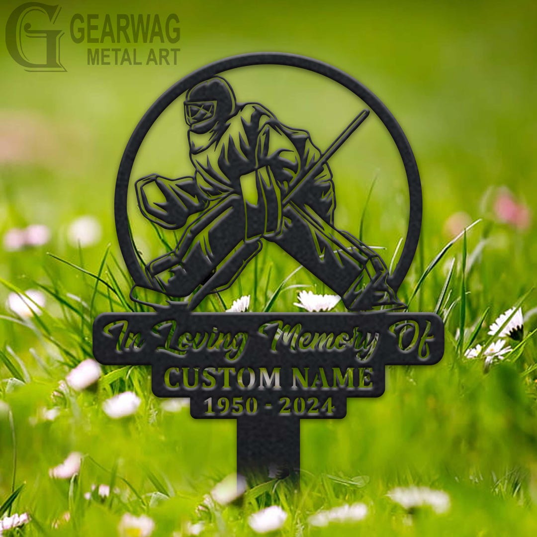 Custom Hockey Goalie Memorial Stake: Metal Sympathy Sign - Etsy