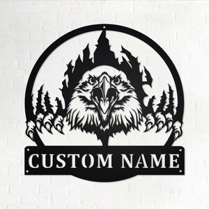 Custom Eagle Metal Wall Art With LED Light - Personalized Name Sign - Etsy