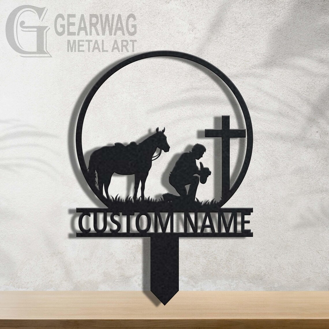 Personalized Cowboy Metal Garden Sign: Custom Memorial Yard Art - Etsy
