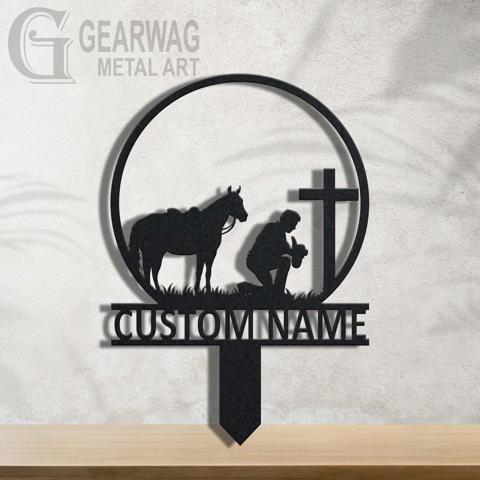 Personalized Cowboy Metal Garden Sign: Custom Memorial Yard Art - Etsy