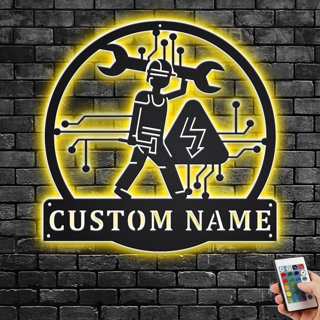 Custom Electrical Engineer Metal Sign With LED Light - Etsy