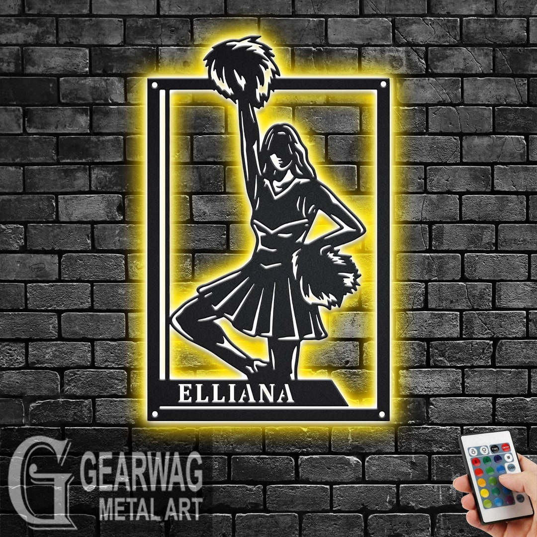 Personalized Cheerleading Metal Sign With LED Lights - Etsy