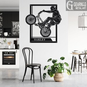 Custom Male BMX Signage Metal Wall Art With LED Light, Personalized Bmx ...